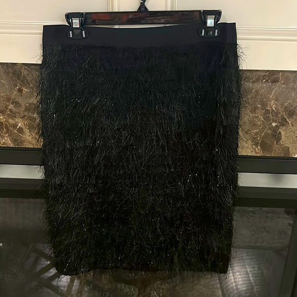 Banana Republic | Skirts | Black Fringe Banana Republic Pencil Skirt 6p Gorgeous | Poshmark